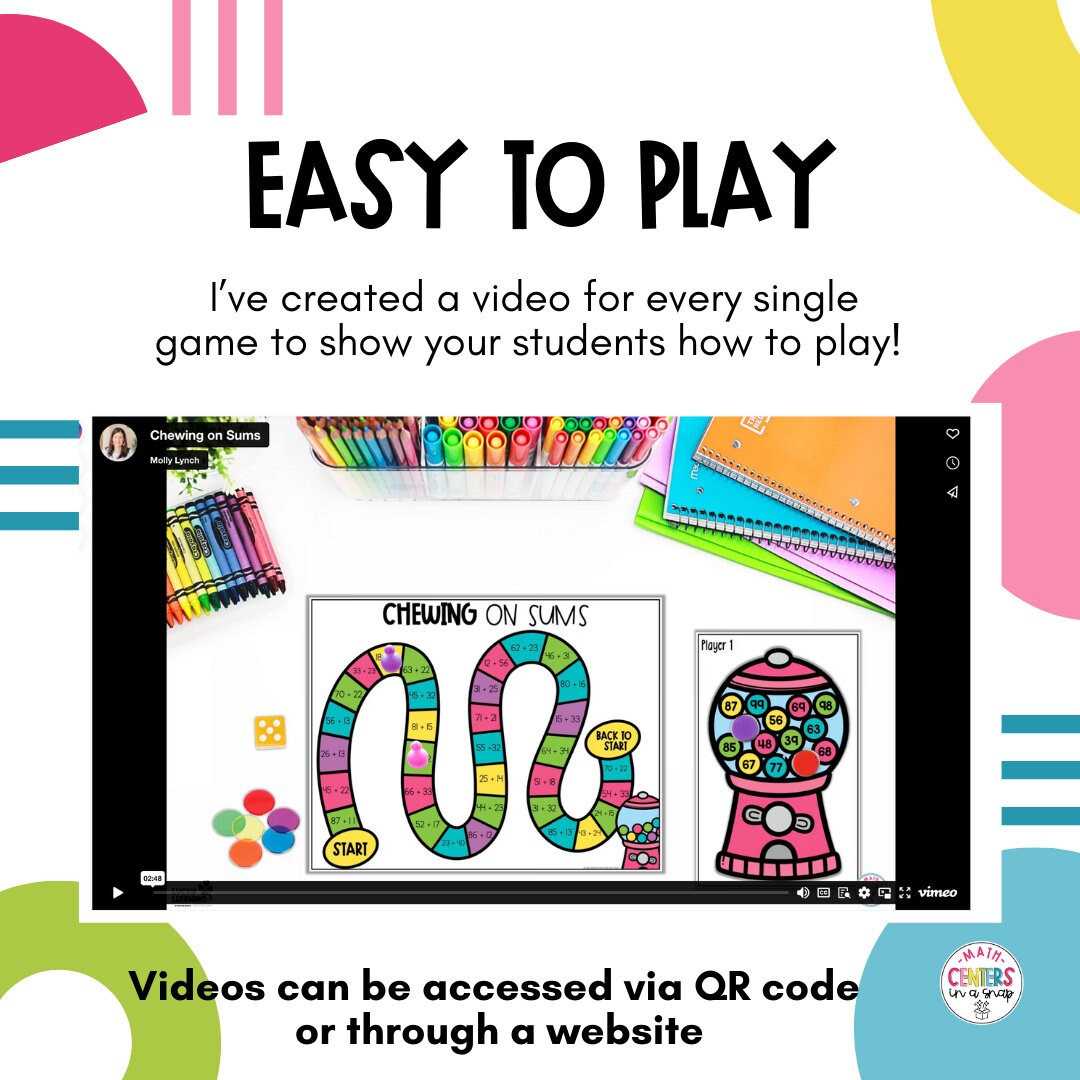 2nd Grade Math Centers | All Materials and Games Included | Centers in ...