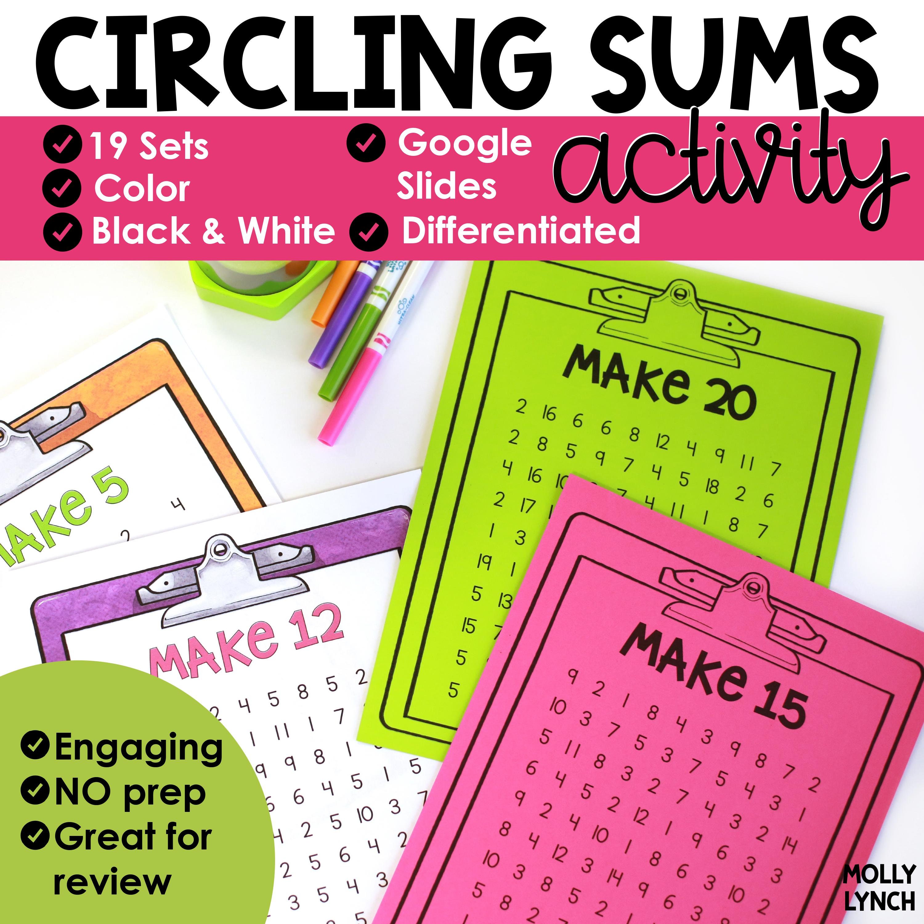 Math Addition Game, Fact Fluency Game, Math Facts, Sums Game - Etsy