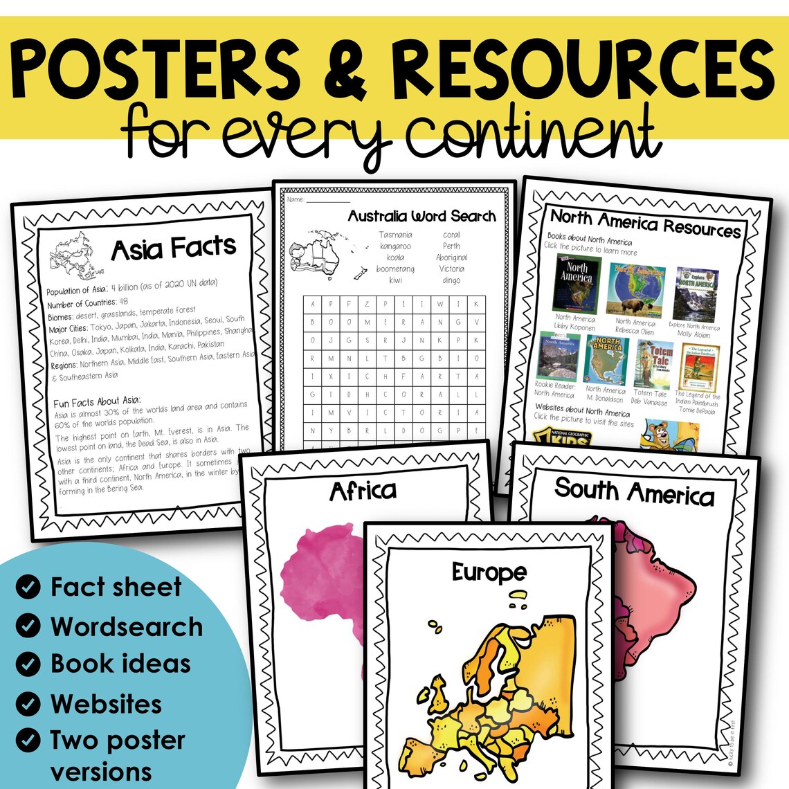 Seven Continents Unit, 7 Continents, Homeschool, - Etsy