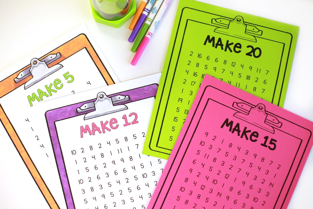 Math Addition Game, Fact Fluency Game, Math Facts, Sums Game - Etsy
