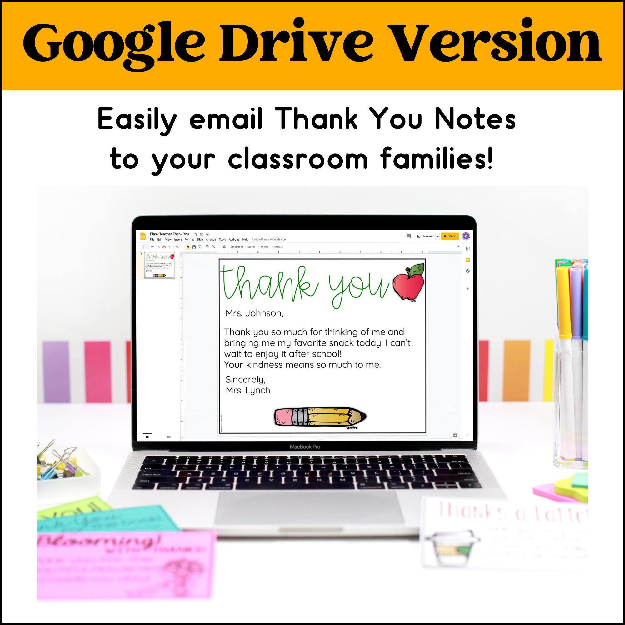 Thank You Notes, Teacher Thank You Notes, Teacher Notes, Print and Go ...