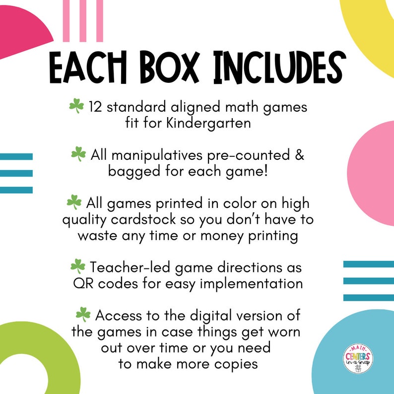 Kindergarten Math Centers | All Materials and Games Included | Centers ...