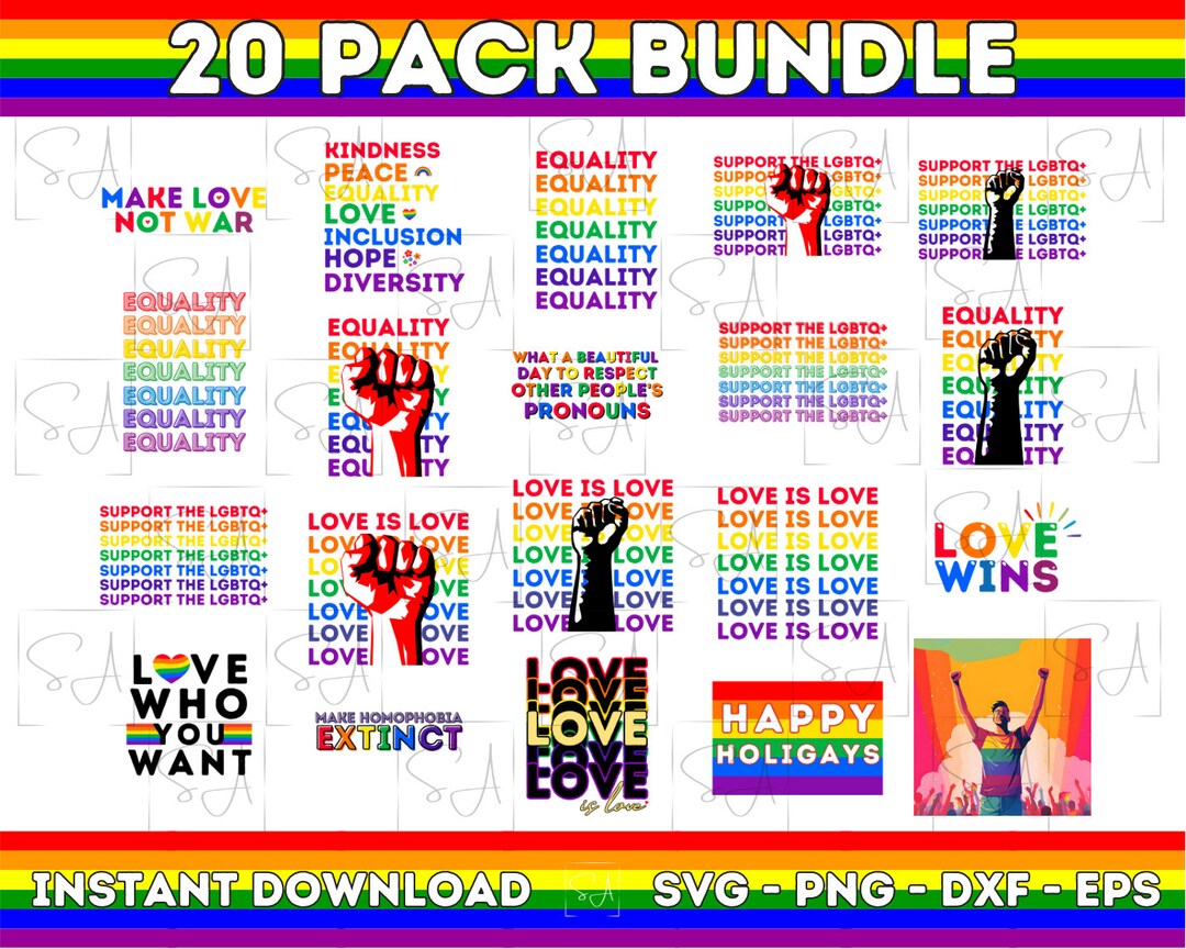 Gay Pride Svg Bundle, LGBTQ Svg Bundle, 20 Pack LGBT Bundle , Pride Svg ...