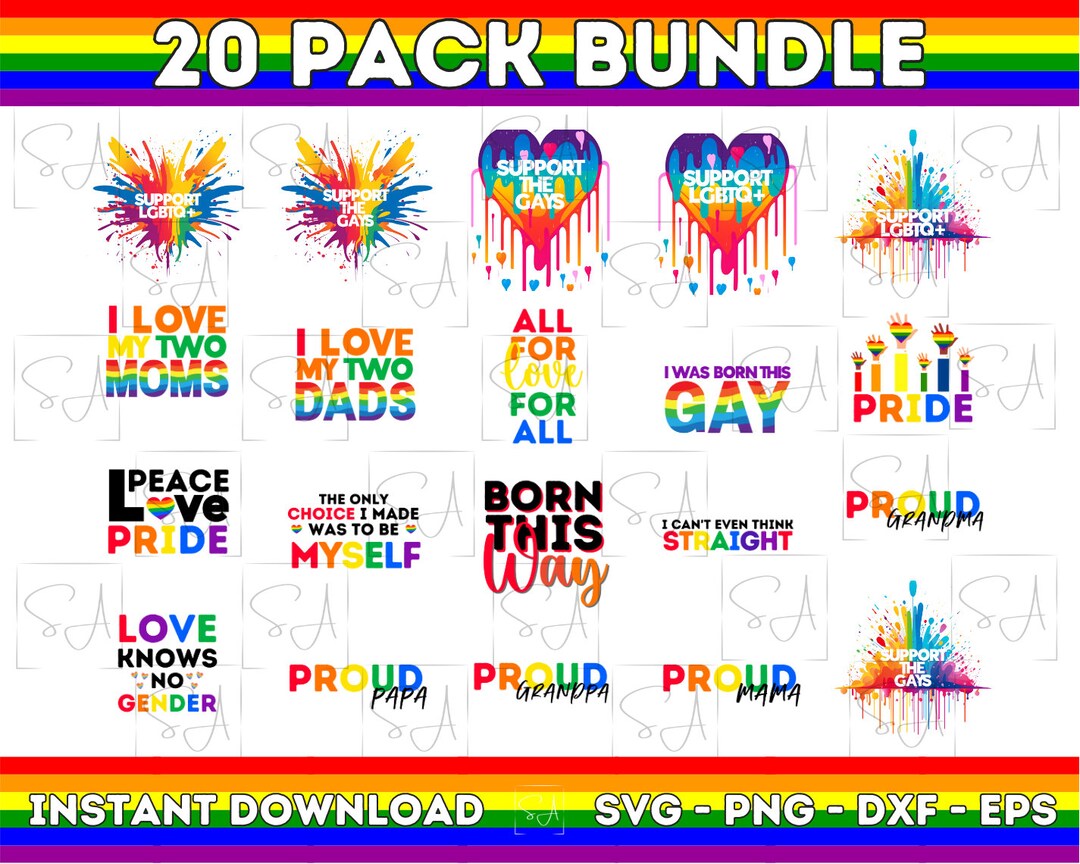 Gay Pride Svg Bundle, LGBTQ Svg Bundle, 20 Pack LGBT Bundle , Pride Svg ...