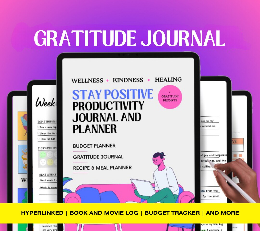 Digital Gratitude Journal and Planner for Self Care and - Etsy