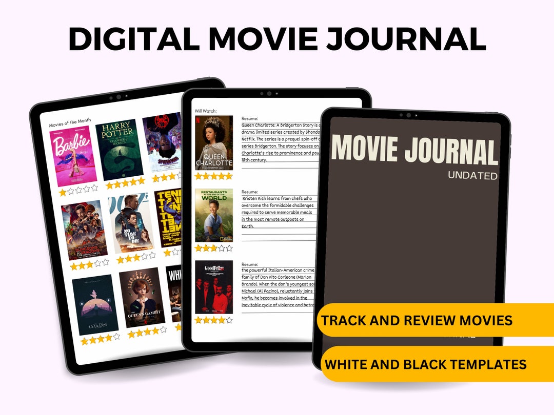 Digital Movie & TV Show Journal: Review Tracker (ipad, Goodnotes) - Etsy