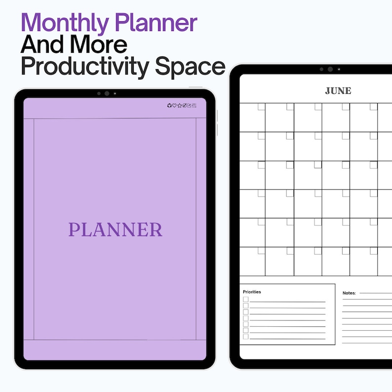 Goodnotes Digital Planner, Monthly Template, iPad Bullet Journal (PDF ...