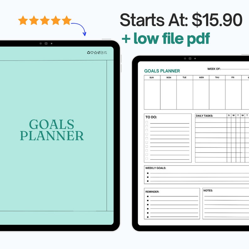 Goodnotes Digital Planner, Monthly Template, iPad Bullet Journal (PDF ...