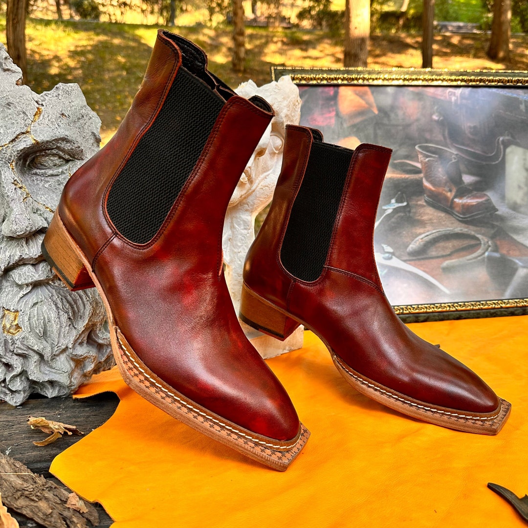 Brown Dallas Boot Western Cowboy Chelsea Texas Custom Cowboy Boots ...