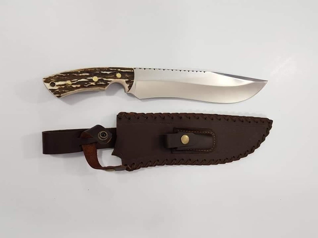 Kinfe With Stag Available With Leather Sheath - Etsy