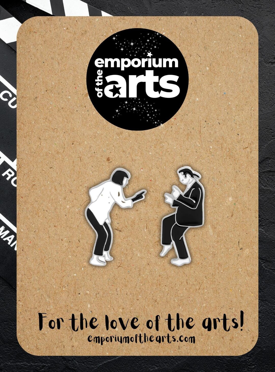 Pulp Fiction Vincent and Mia Pin Badges 2 Pins Classic Films ...