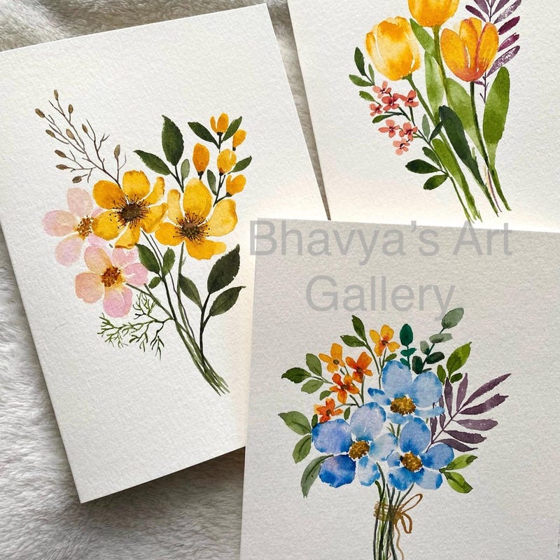Hand Painted Note Cards - Etsy