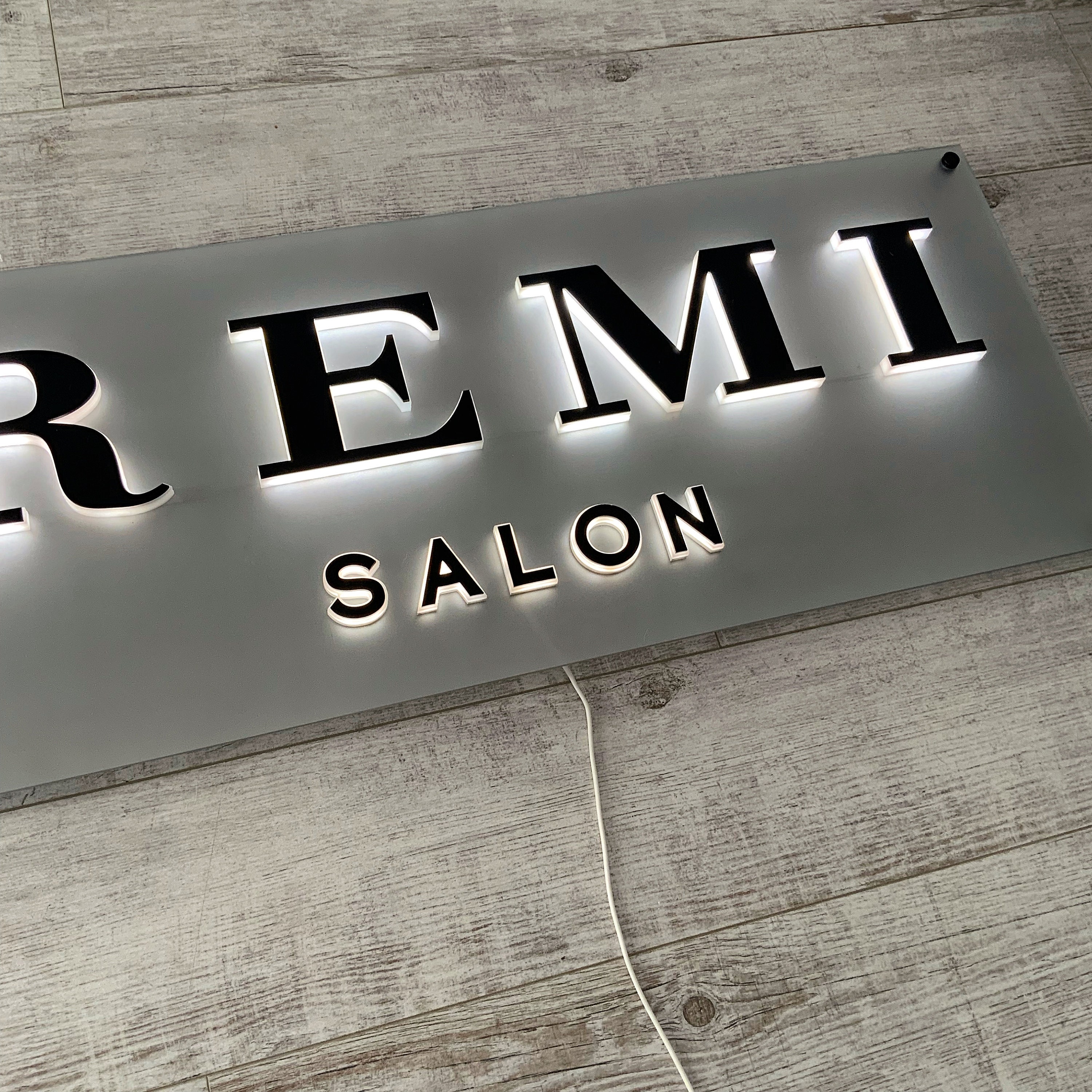 Salon Sign With 3d Logo and Backlight, Outdoor Sign, Business Name - Etsy