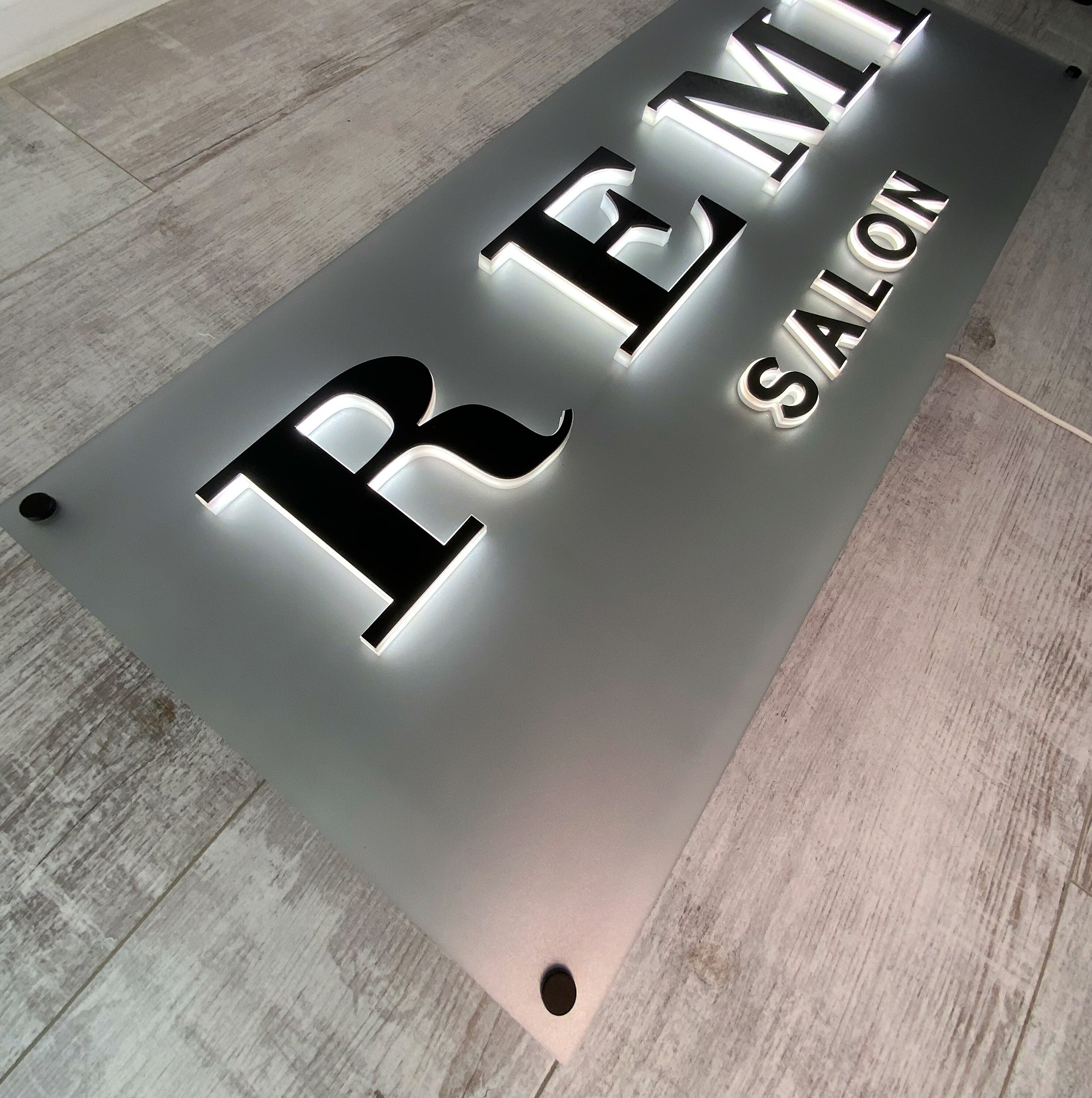 Salon Sign With 3d Logo and Backlight, Outdoor Sign, Business Name - Etsy