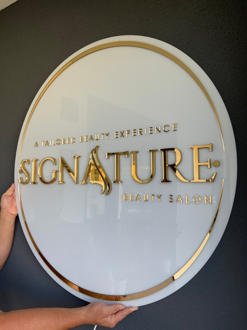 Acrylic Salon Sign Light Up, Business Name, Sign With Backlight, Salon ...