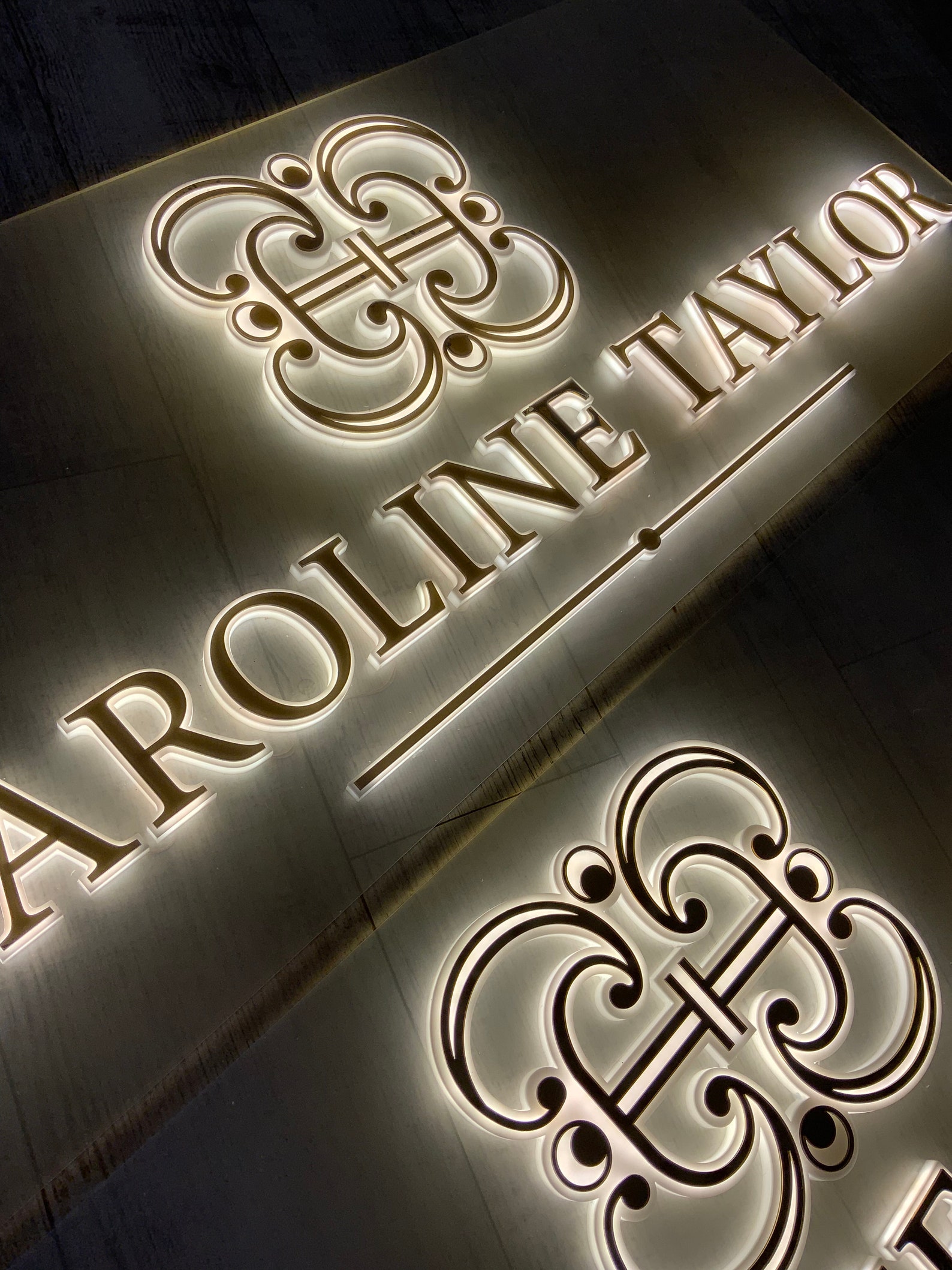 Salon Sign Business Name Light Up Acrylic Sign With 3d Logo - Etsy