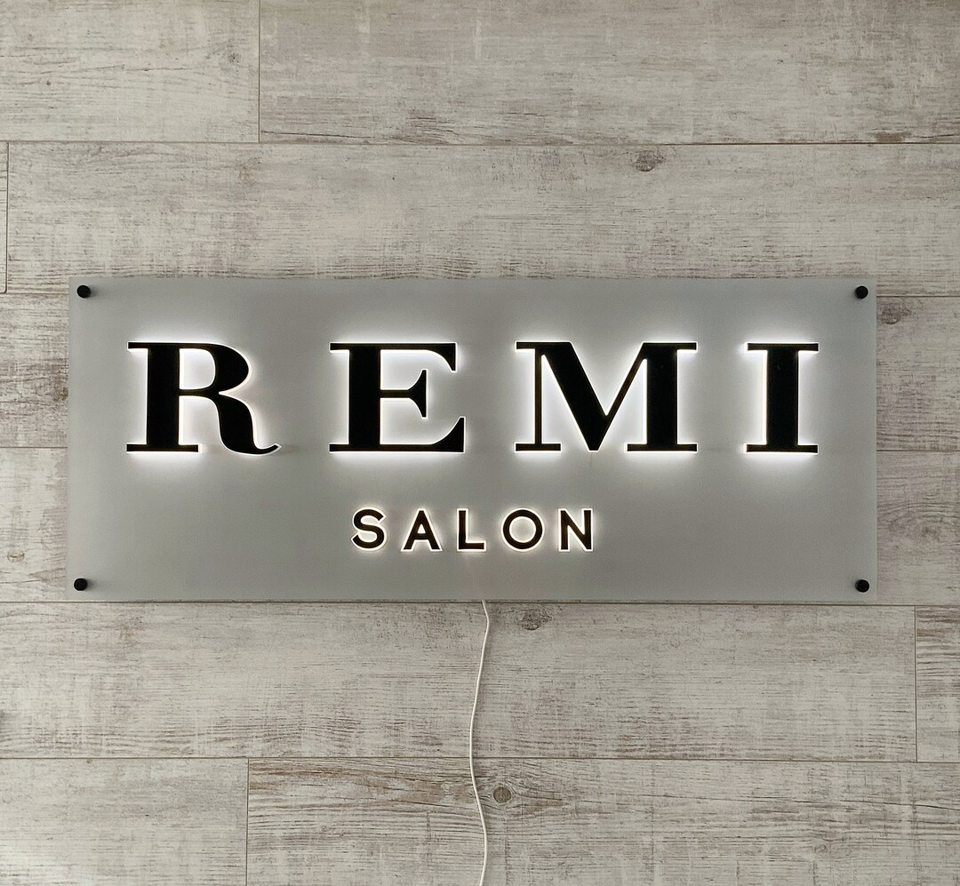 Salon Sign With 3d Logo and Backlight, Outdoor Sign, Business Name - Etsy