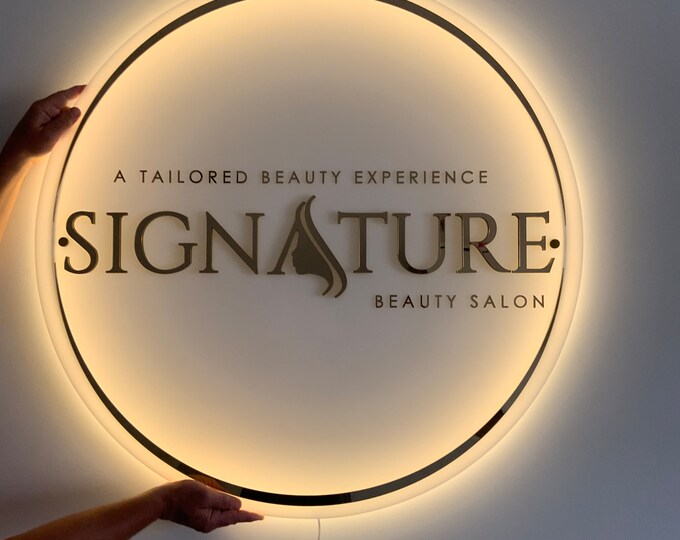 Acrylic Salon Sign Light Up, Business Name, Sign With Backlight, Salon ...