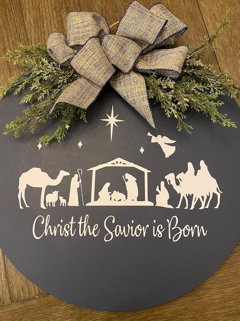 Christ the Savior is Born Door Hanger - Etsy