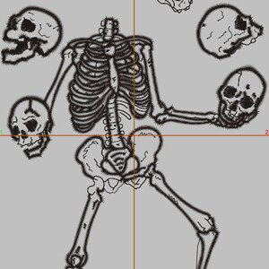 Skeleton Embroidery Design File PES,EMB,DST File 3.45 X 5.90 Inch - Etsy