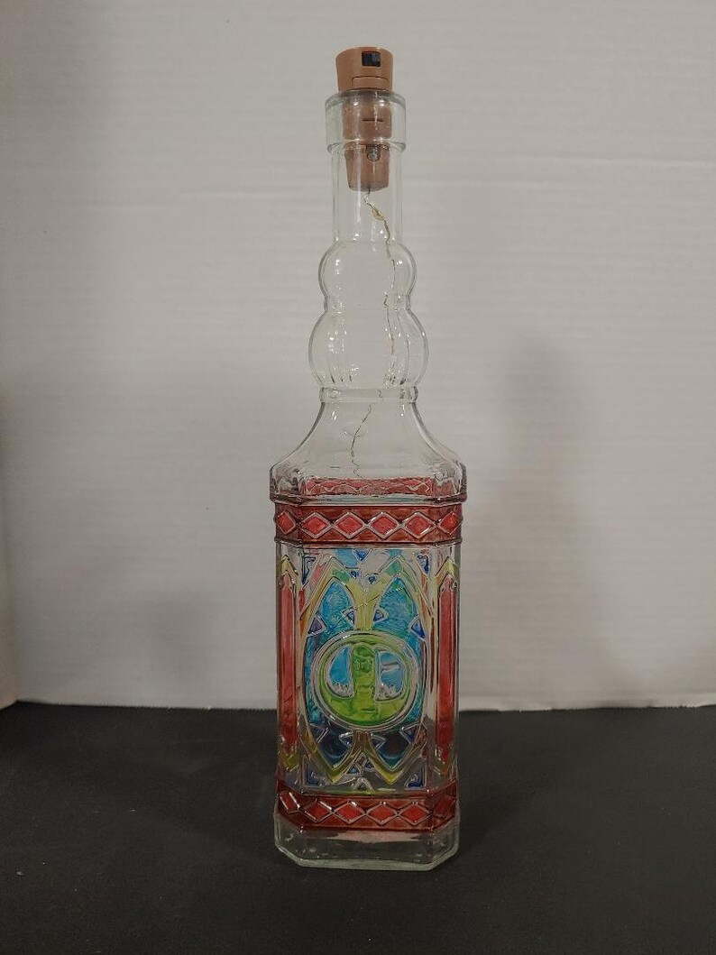 Lighted Bottle Clear and Red - LED Lights - Etsy