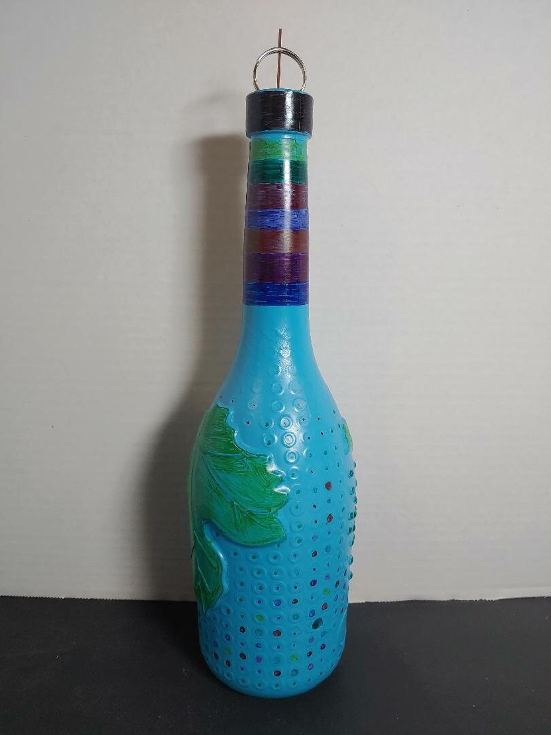 Blue and Rainbow Glass Incense Bottle - Etsy