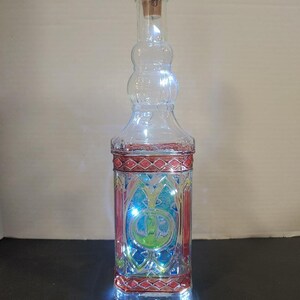 Lighted Bottle Clear and Red - LED Lights - Etsy