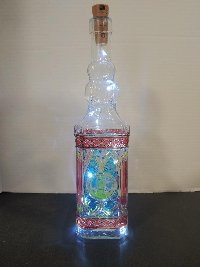 Lighted Bottle Clear and Red - LED Lights - Etsy