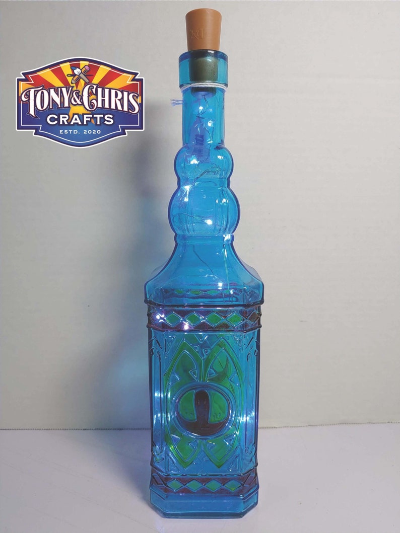 Lighted Bottle Blue and Red - LED Lights - Etsy