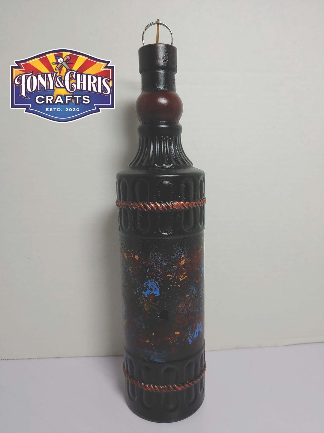 Black and Bronze Glass Incense Bottle - Etsy