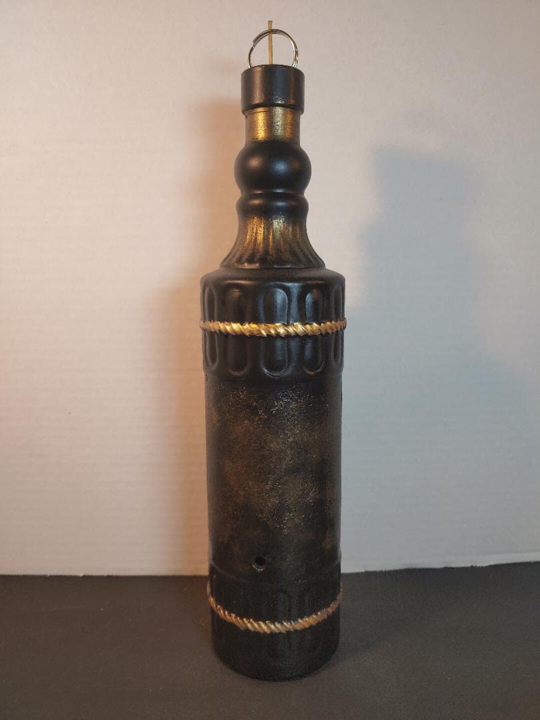 Black and Gold Glass Incense Bottle - Etsy