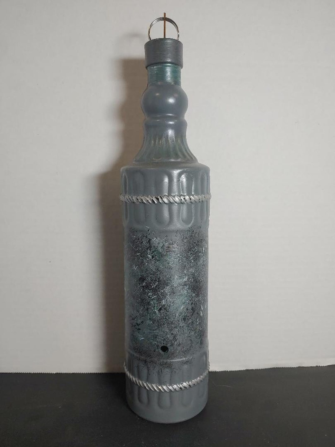 Gray and Silver Glass Incense Bottle - Etsy