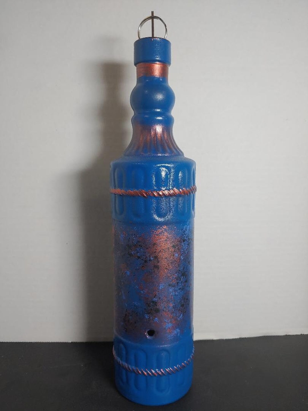 Blue and Bronze Glass Incense Bottle - Etsy