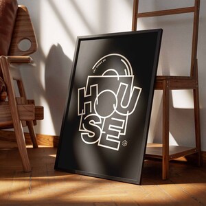 Let There Be House Music Poster - Typographic Dance Music Wall Art ...