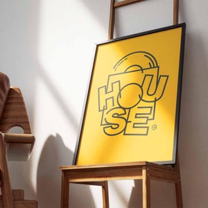 Let There Be House Music Poster - Typographic Dance Music Wall Art ...