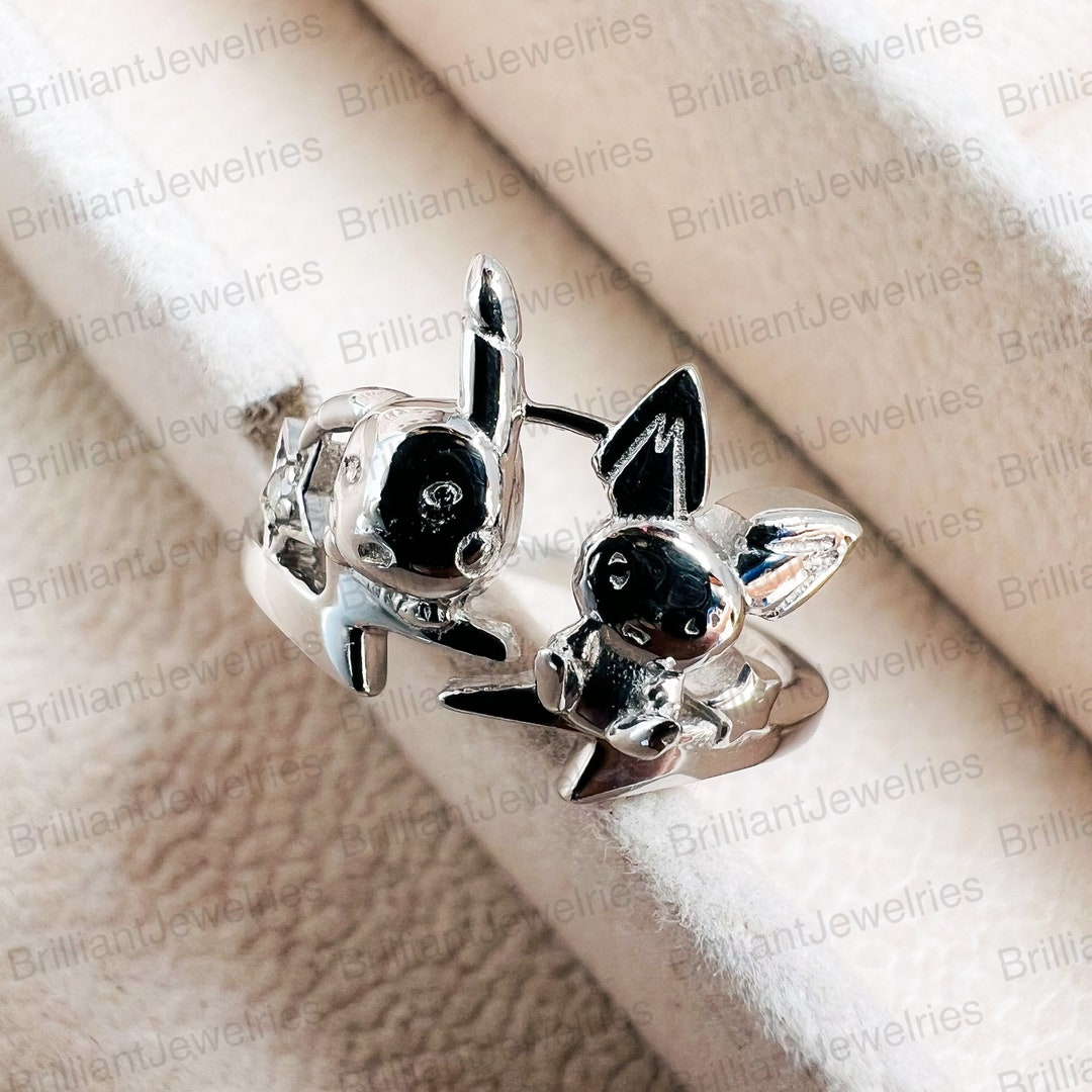Pikachu and Pichu Ring-pikachu Ring-925 Sterling Silver Ring-pokemon ...