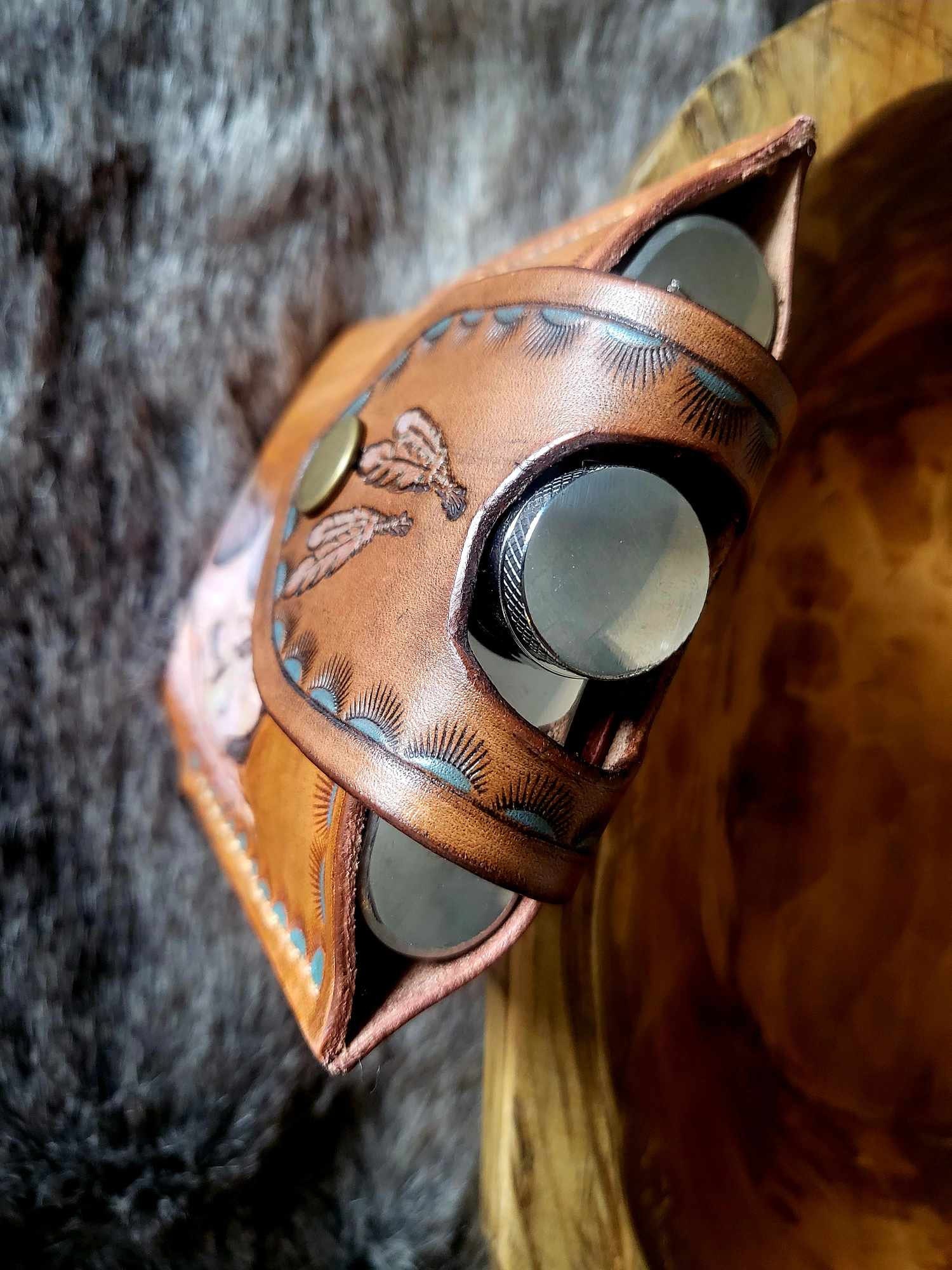 Custom Flask Holder Western Leather Tooled and Painted Personalized ...