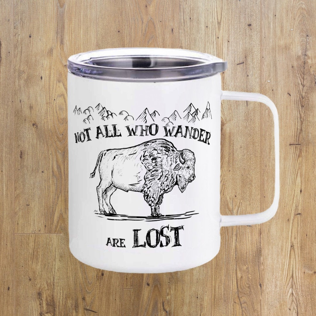 Stainless Steel Mug With Bison Design - Buffalo Tumbler - Etsy