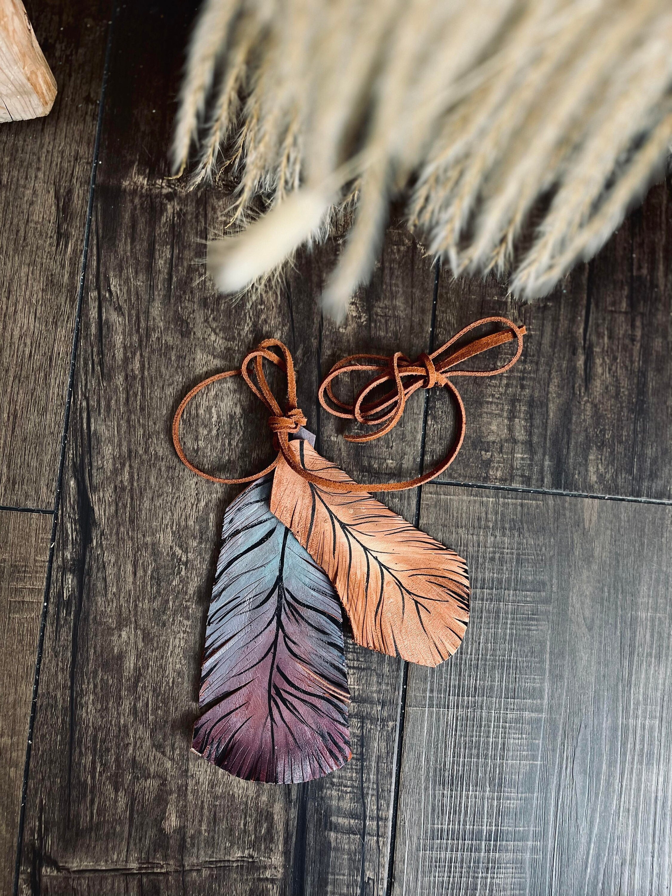 Leather Feather Hat Band - Cowboy Hat Band - Cowgirl Hat Band - Etsy