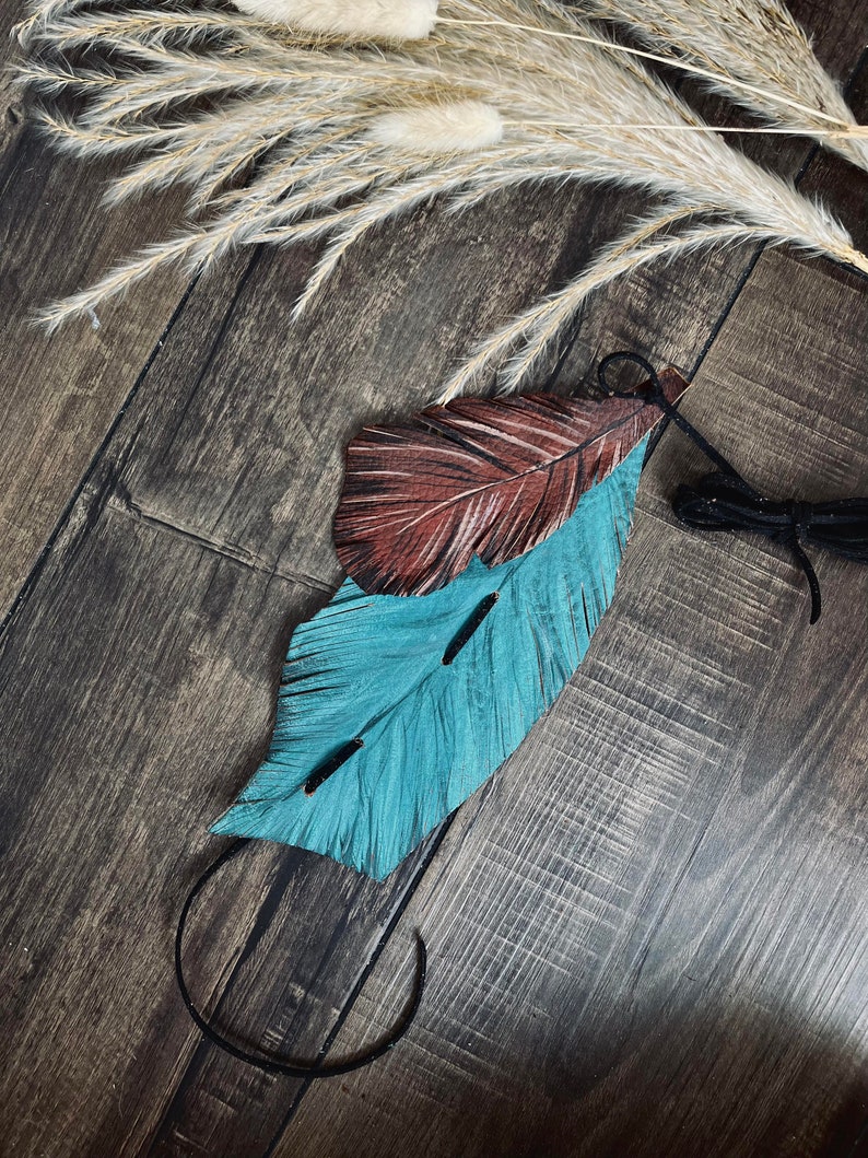 Leather Feather Hat Band - Cowboy Hat Band - Cowgirl Hat Band - Etsy
