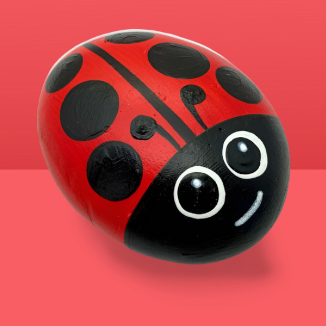 Ladybug Pebble Hand Painted Natural Stone and Handicrafts Garden ...