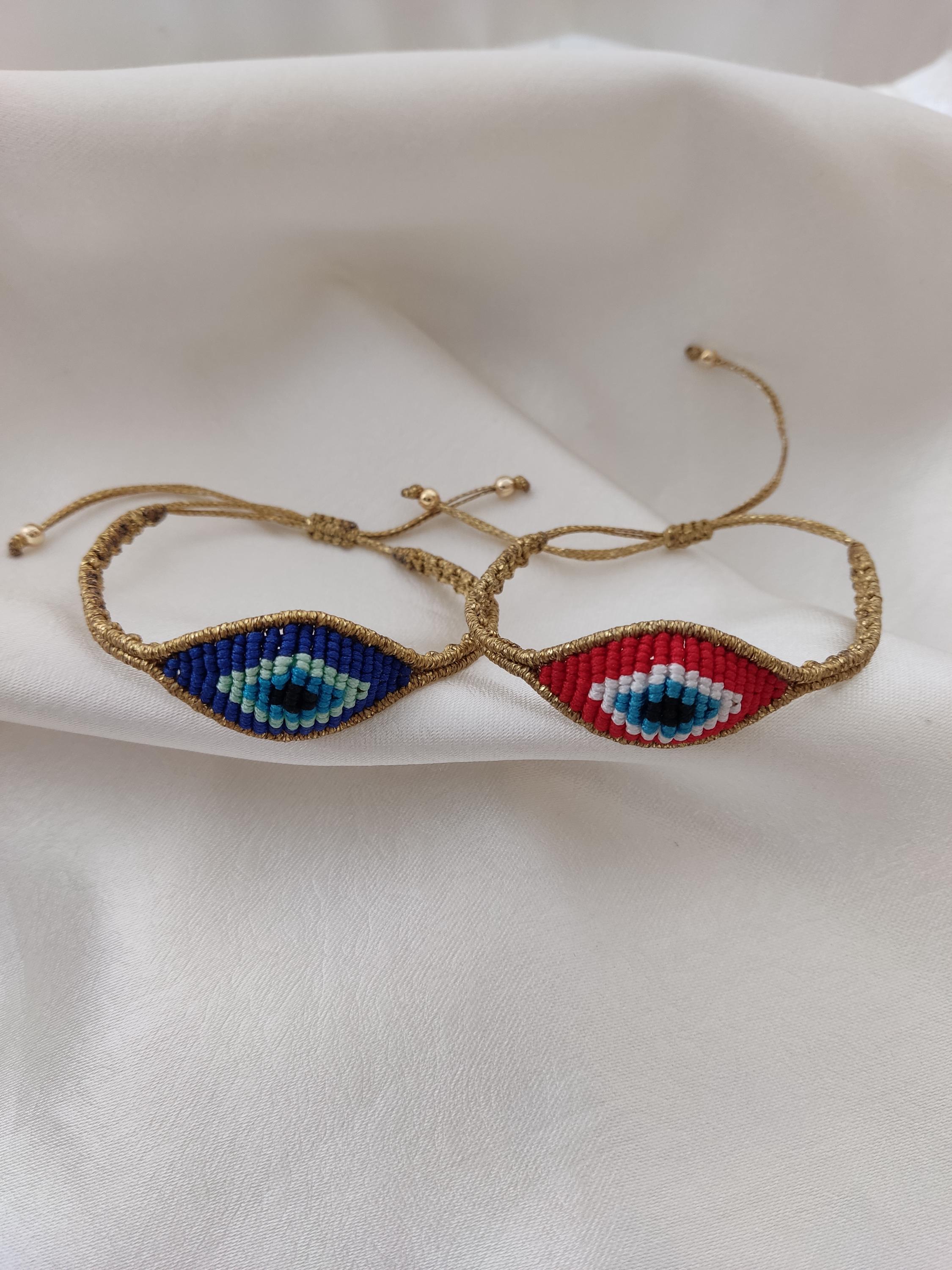 Evil Eye Macrame Bracelet - Etsy