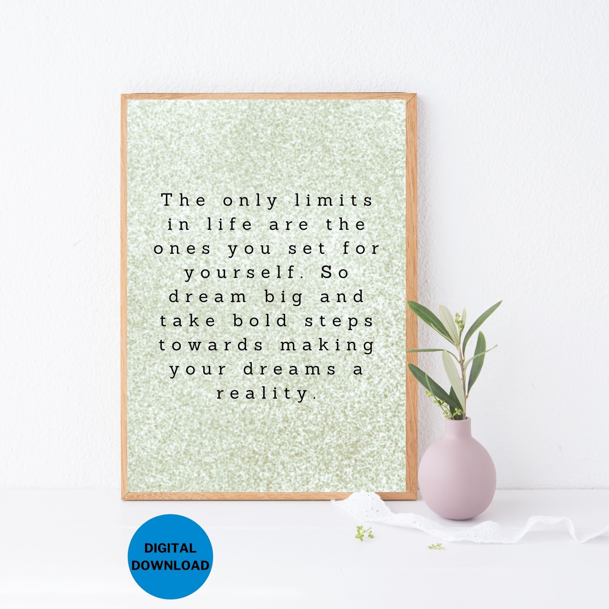 No Limits Motivational Quote Wall Art, Home Décor, Inspirational Quotes ...