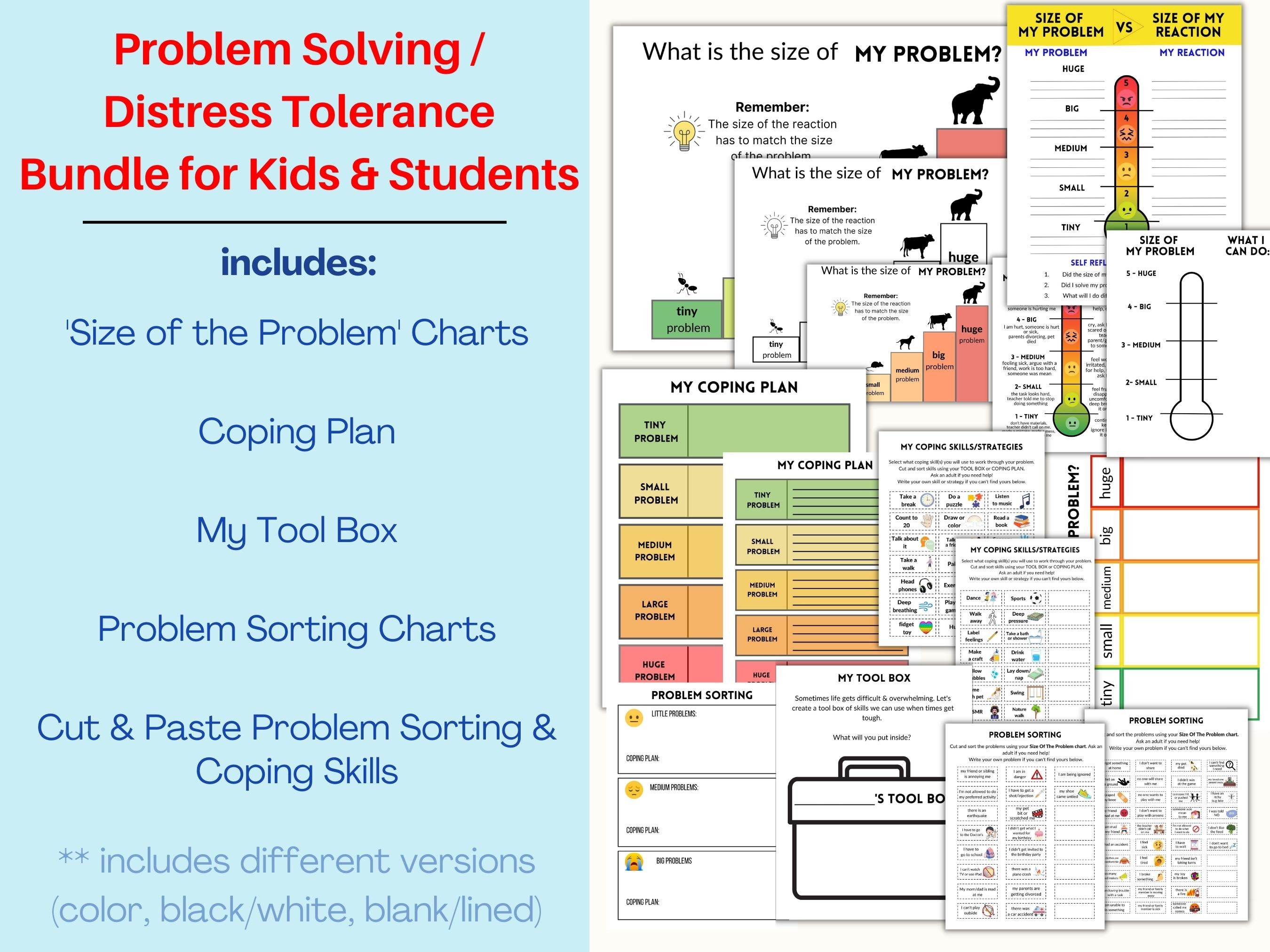 Size of the Problem, Problem Solving Worksheets for Kids & Students ...