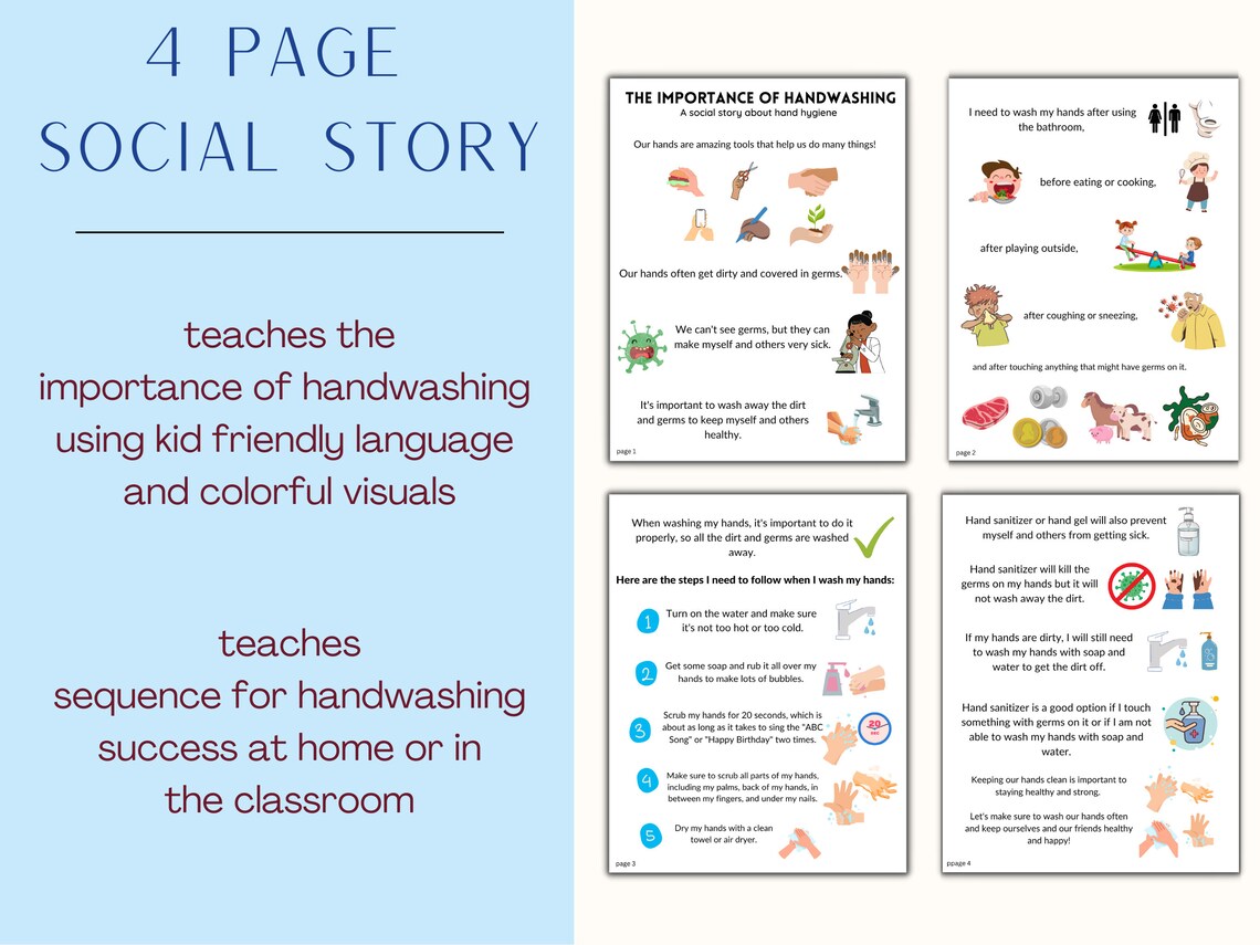 Learn Hand Washing | Social Story, Visual Schedule, Handwashing ...