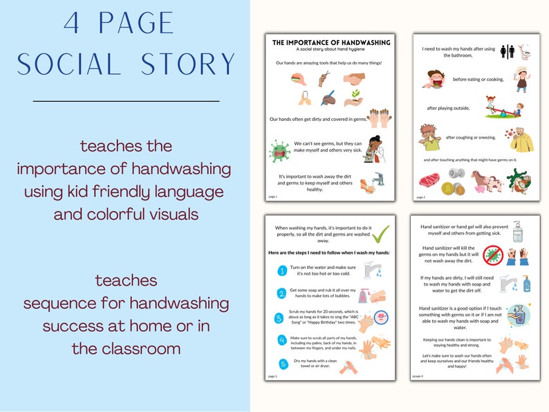 Learn Hand Washing | Social Story, Visual Schedule, Handwashing ...