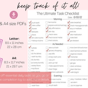 The Ultimate Task Checklist | Digital Download Daily Checklist Task ...