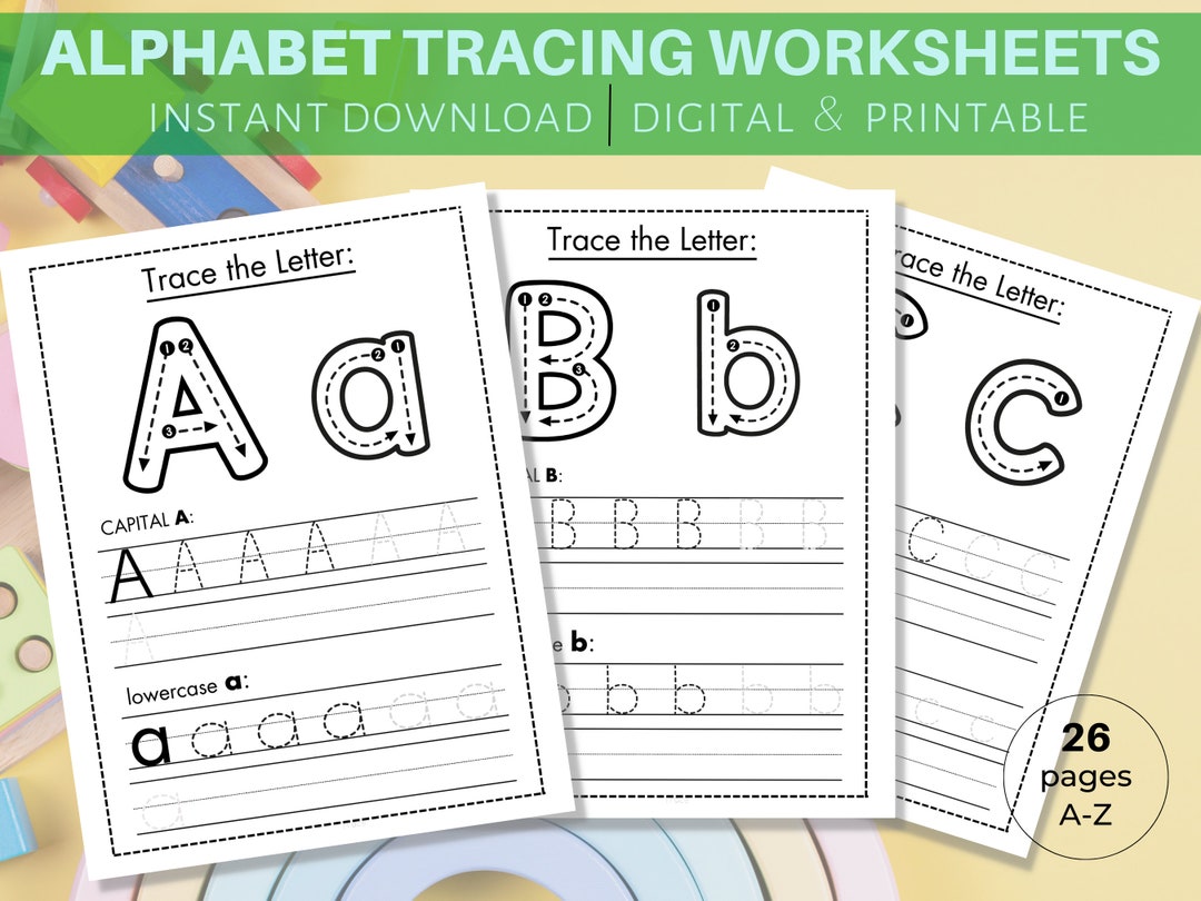 Alphabet Tracing Worksheets, Printable Tracing Sheets, Handwriting ...