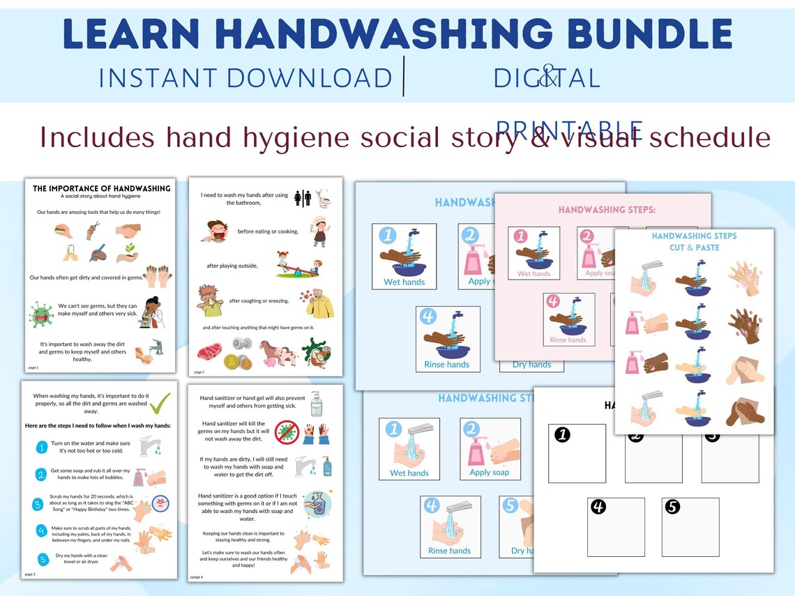 Learn Hand Washing | Social Story, Visual Schedule, Handwashing ...