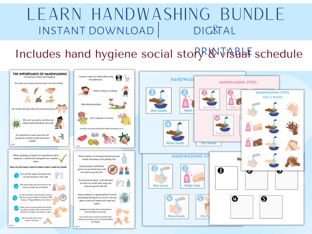 Learn Hand Washing Social Story Visual Schedule - Etsy
